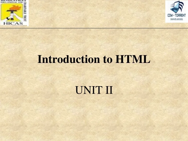 PPT - Introduction to HTML PowerPoint Presentation, free download - ID ...