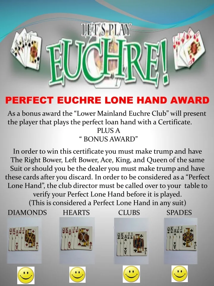 PPT - PERFECT EUCHRE LONE HAND AWARD PowerPoint Presentation, free ...
