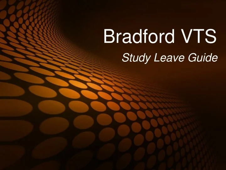 PPT - Bradford VTS PowerPoint Presentation, free download - ID:9673548