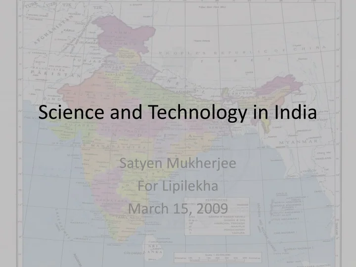 PPT - Science and Technology in India PowerPoint Presentation, free ...