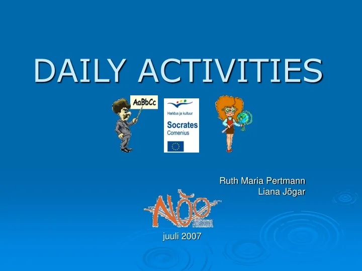 PPT - DAILY ACTIVITIES PowerPoint Presentation, free download - ID:9674868