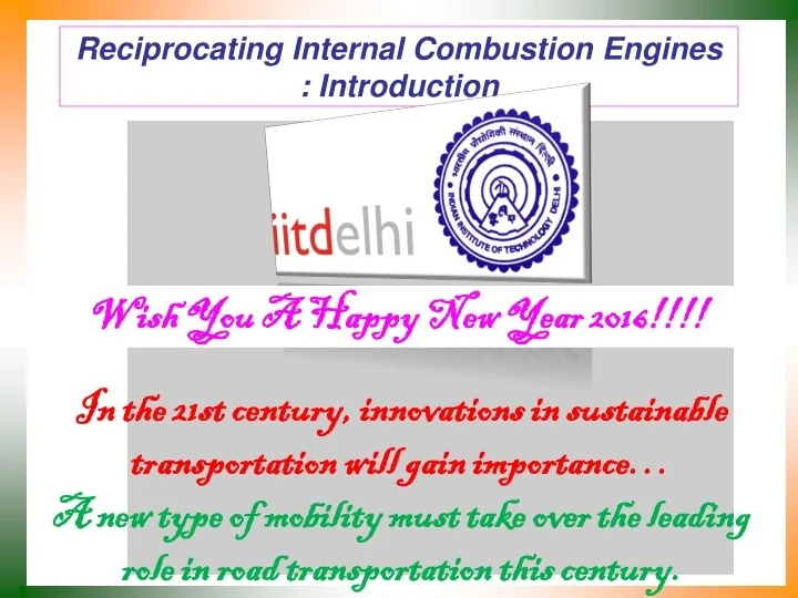 PPT - Reciprocating Internal Combustion Engines : Introduction PowerPoint Presentation - ID:9675329