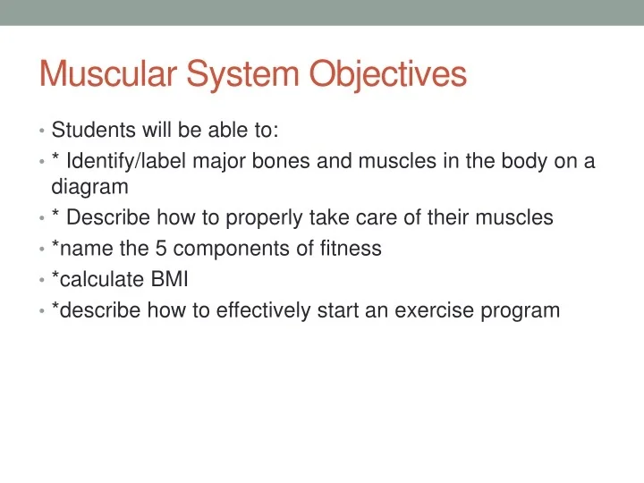 PPT - Muscular System Objectives PowerPoint Presentation, free download ...