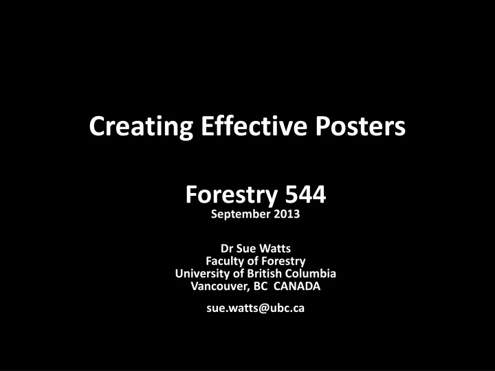 PPT - Creating Effective Posters PowerPoint Presentation, free download ...