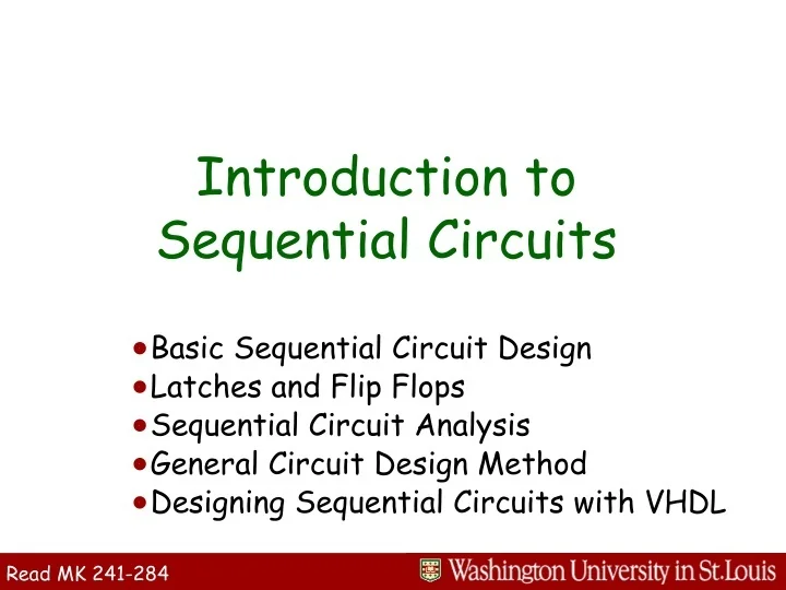 PPT - Introduction to Sequential Circuits PowerPoint Presentation, free download - ID:9677175