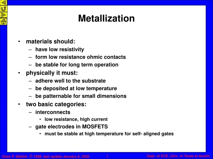 PPT - Metallization PowerPoint Presentation, free download - ID:9677315