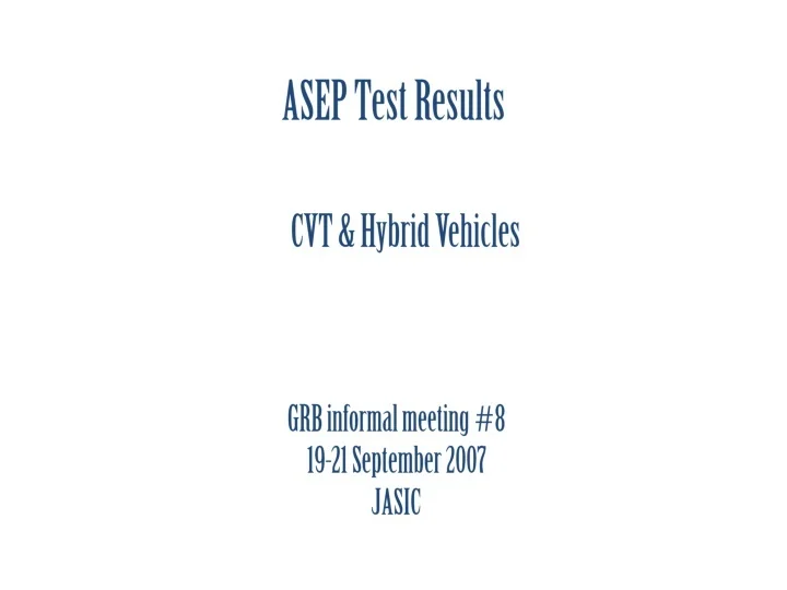 PPT - ASEP Test Results PowerPoint Presentation, free download - ID:9677358