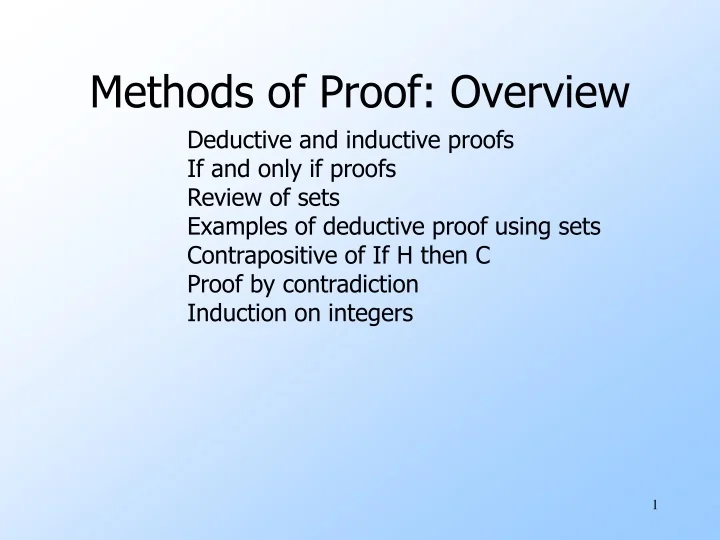 PPT - Methods of Proof: Overview PowerPoint Presentation, free download - ID:9678699