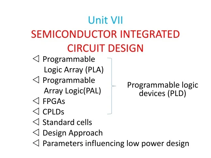 PPT - Unit VII SEMICONDUCTOR INTEGRATED CIRCUIT DESIGN PowerPoint ...