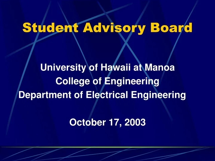 PPT - Student Advisory Board PowerPoint Presentation, free download ...