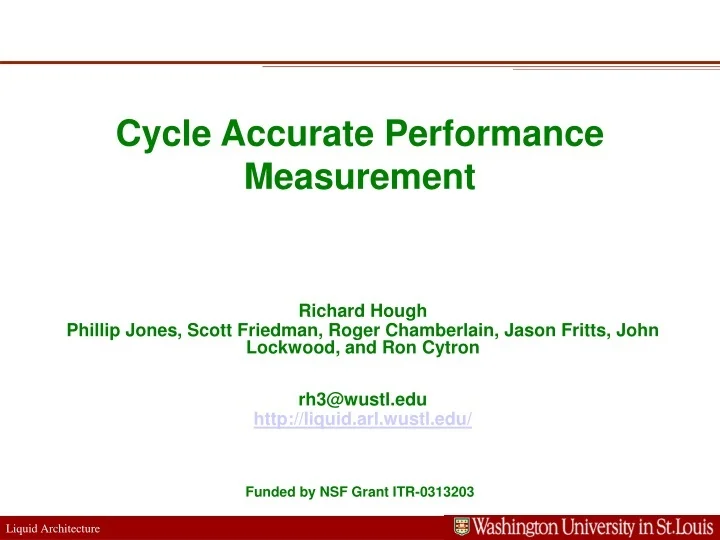 PPT - Cycle Accurate Performance Measurement PowerPoint Presentation ...