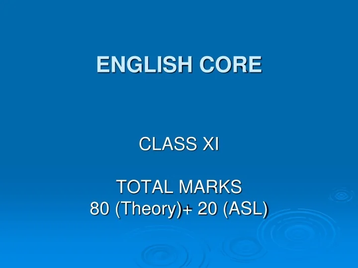 PPT - ENGLISH CORE PowerPoint Presentation, free download - ID:9681662