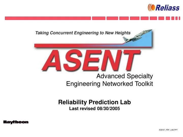 PPT - Reliability Prediction Lab Last revised 08/30/2005 PowerPoint ...