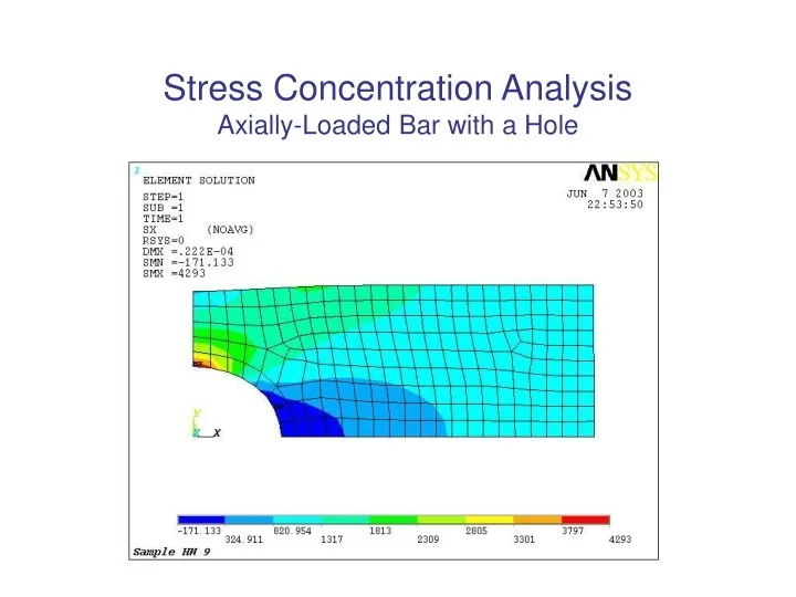 PPT - Stress Concentration Analysis Axially-Loaded Bar with a Hole ...