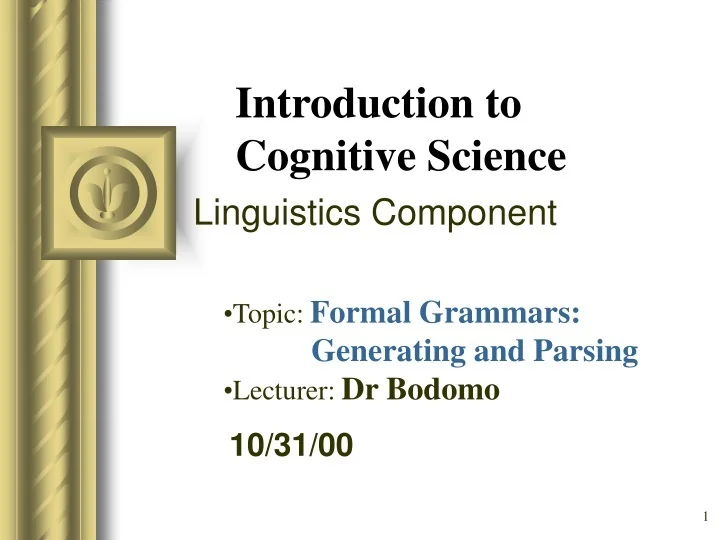 PPT - Introduction to Cognitive Science PowerPoint Presentation, free ...