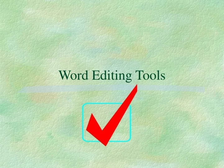 PPT - Word Editing Tools PowerPoint Presentation, free download - ID ...