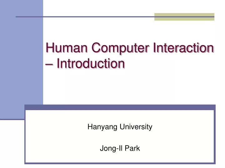 Ppt Human Computer Interaction Introduction Powerpoint Presentation