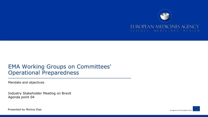 PPT - EMA Working Groups on Committees' Operational Preparedness ...