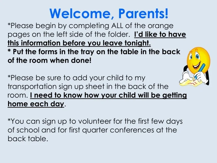 PPT - Welcome, Parents! PowerPoint Presentation, free download - ID:9689851