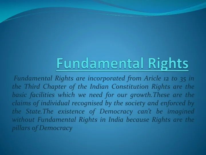 PPT - Fundamental Rights PowerPoint Presentation, free download - ID ...