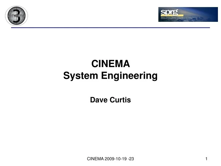 PPT - CINEMA System Engineering PowerPoint Presentation, free download ...