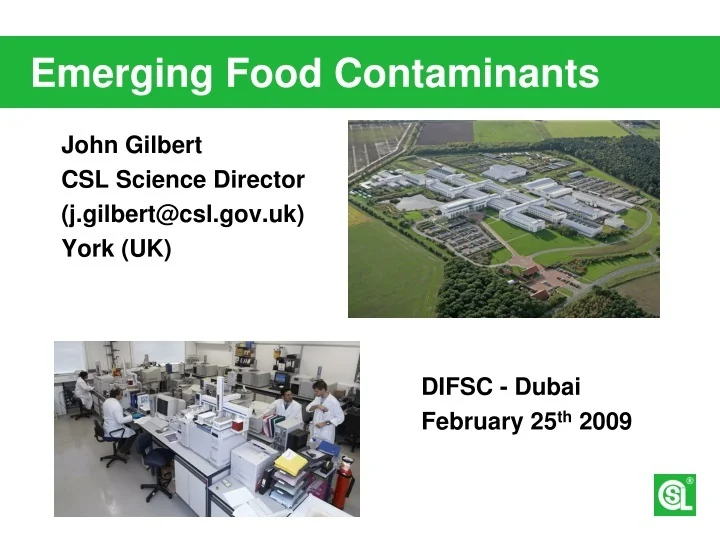 PPT - Emerging Food Contaminants PowerPoint Presentation, free download ...