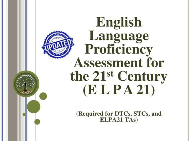 PPT - English Language Proficiency Assessment for the 21 st Century (E ...