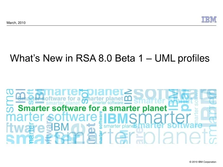 PPT - What’s New in RSA 8.0 Beta 1 – UML profiles PowerPoint ...