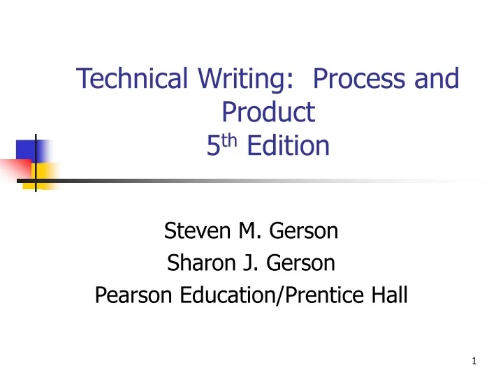 PPT - Technical Writing: Process and Product 5 th Edition PowerPoint ...