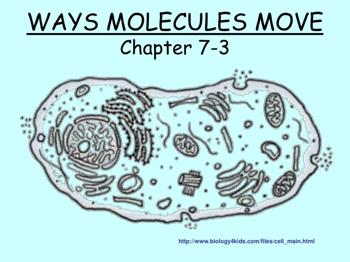 PPT - WAYS MOLECULES MOVE Chapter 7-3 PowerPoint Presentation, free ...