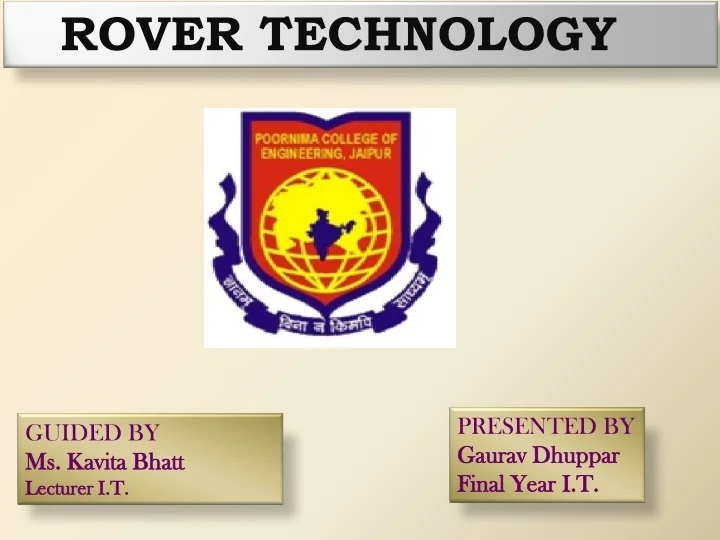 PPT - ROVER TECHNOLOGY PowerPoint Presentation, free download - ID:9697962