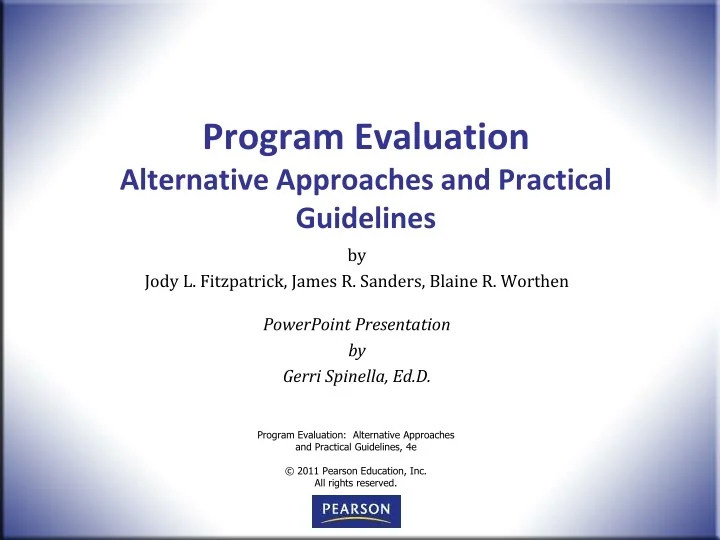 PPT - Program Evaluation Alternative Approaches and Practical Guidelines PowerPoint Presentation ...