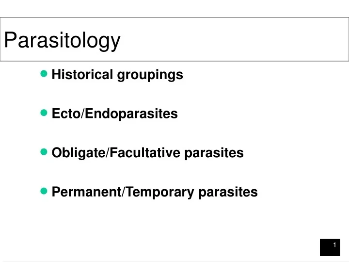 PPT - Parasitology PowerPoint Presentation, free download - ID:9698627