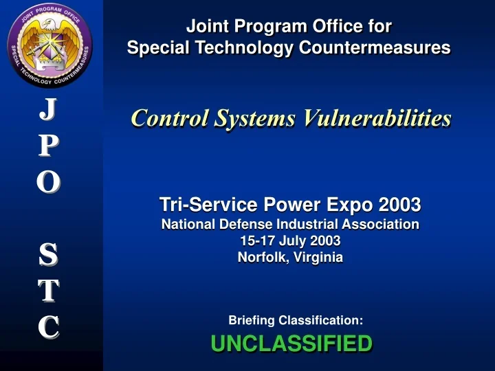 PPT - Joint Program Office for Special Technology Countermeasures ...