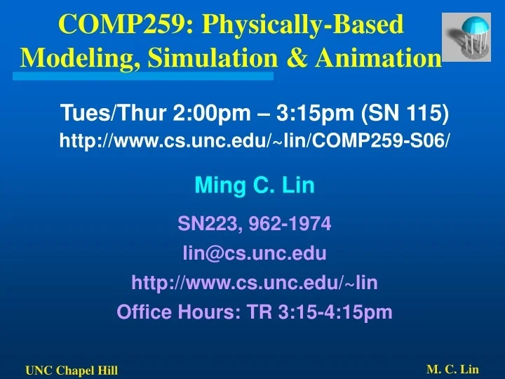 PPT - COMP259: Physically-Based Modeling, Simulation & Animation PowerPoint Presentation - ID ...