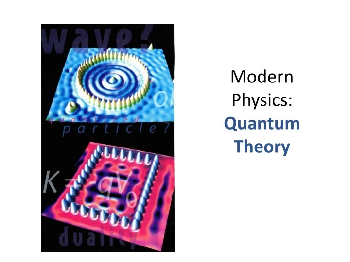 PPT - Modern Physics: Quantum Theory PowerPoint Presentation, free ...