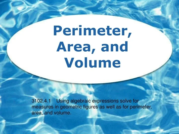 PPT - Perimeter, Area, and Volume PowerPoint Presentation, free ...