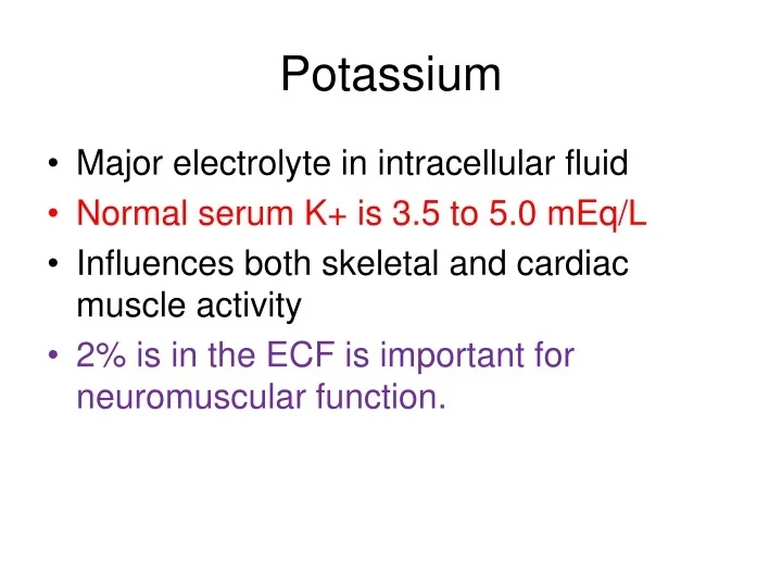 PPT - Potassium PowerPoint Presentation, free download - ID:9701198