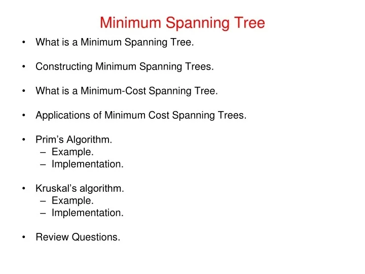 PPT - Minimum Spanning Tree PowerPoint Presentation, free download - ID ...