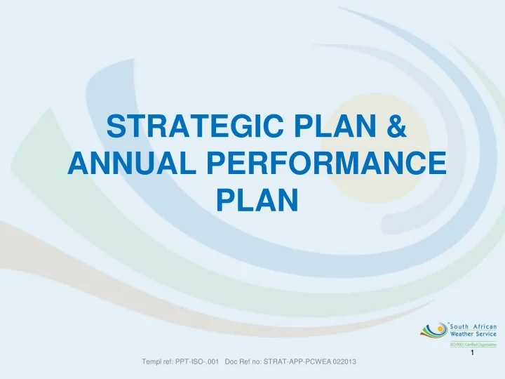 PPT - STRATEGIC PLAN & ANNUAL PERFORMANCE PLAN PowerPoint Presentation ...