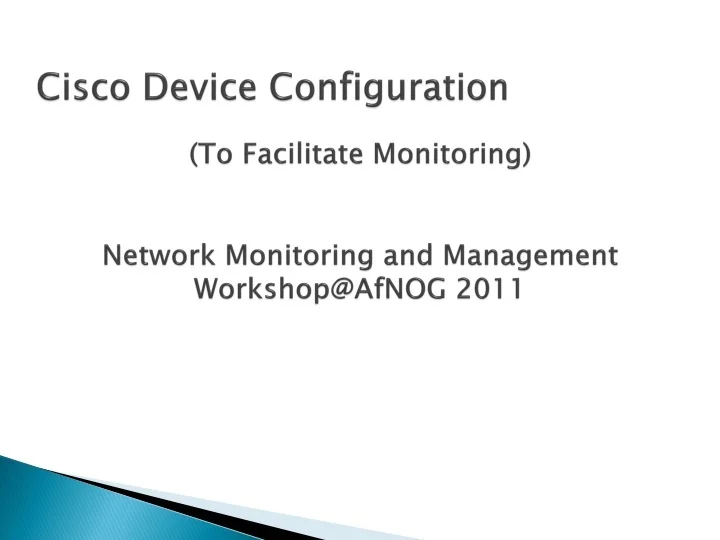 PPT - Cisco Device Configuration PowerPoint Presentation, free download ...