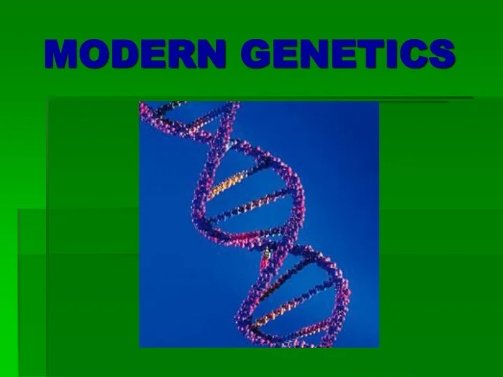 PPT - MODERN GENETICS PowerPoint Presentation, free download - ID:9710577