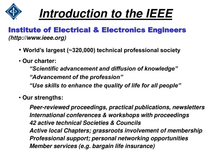 PPT - Introduction to the IEEE PowerPoint Presentation, free download ...