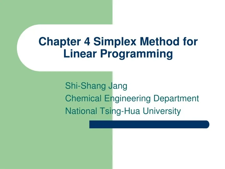 PPT - Chapter 4 Simplex Method for Linear Programming PowerPoint Presentation - ID:9712823