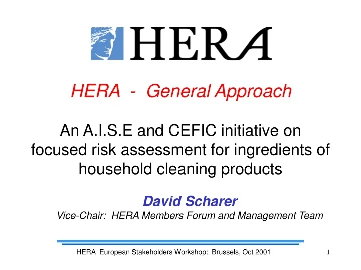 PPT - HERA - General Approach An A.I.S.E and CEFIC initiative on ...