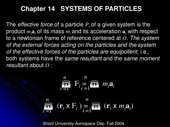 PPT - Chapter 14 SYSTEMS OF PARTICLES PowerPoint Presentation, free ...