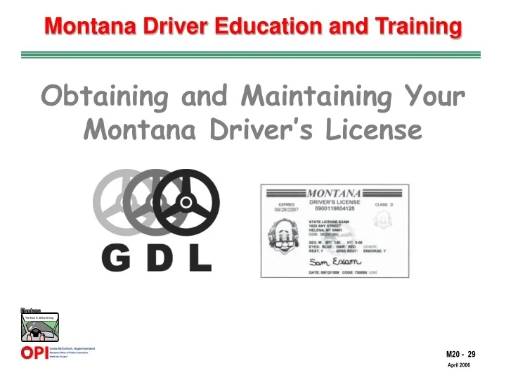 PPT - Montana Driver Education and Training PowerPoint Presentation ...