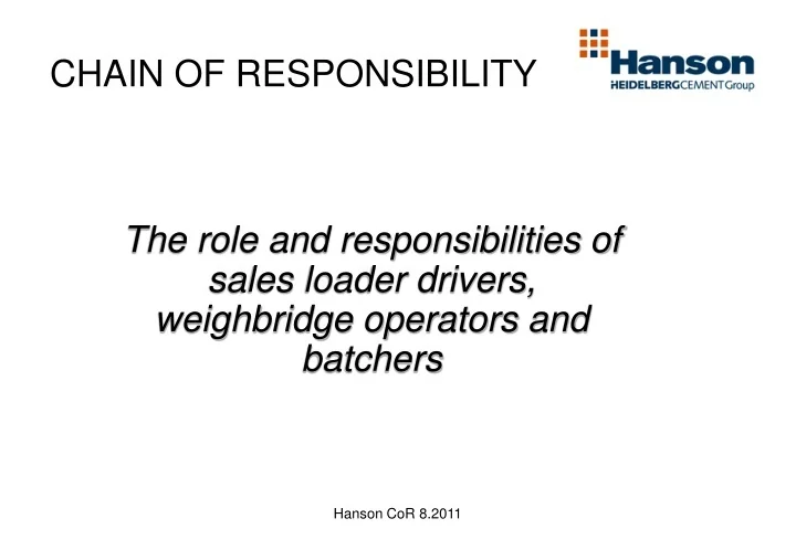 PPT - CHAIN OF RESPONSIBILITY PowerPoint Presentation, free download ...