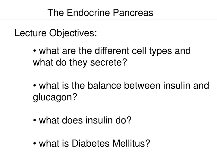 PPT - The Endocrine Pancreas PowerPoint Presentation, free download ...