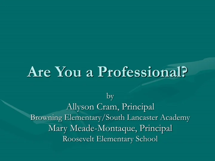 PPT - Are You a Professional? PowerPoint Presentation, free download ...